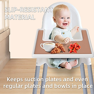 LuQiBabe (2-Pack, Red & Green) High Chair Placemat Compatible with IKEA Antilop Baby High Chair Food-Grade Silicone Placemat for IKEA Antilop Accessories High Chair Placemat for Babies, Toddlers