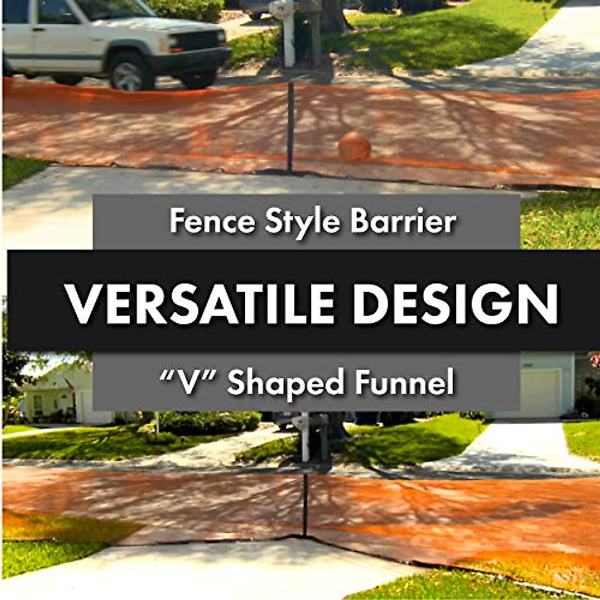 Play It Safe Driveway Net, Orange – Removable Safety Netting, Fits Driveways up to 25’ Wide, Kid Safe Barrier Net with Bright Orange Color for High Visibility, RPDN26