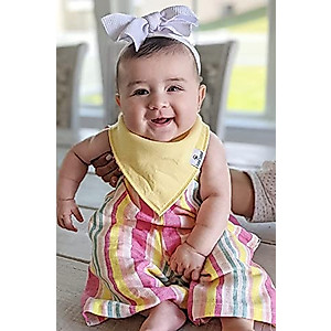 Diaper Squad 100% Organic Cotton Pastel 10-Pack Baby Drool Bandana Bibs Solid Colors for Boys and Girls
