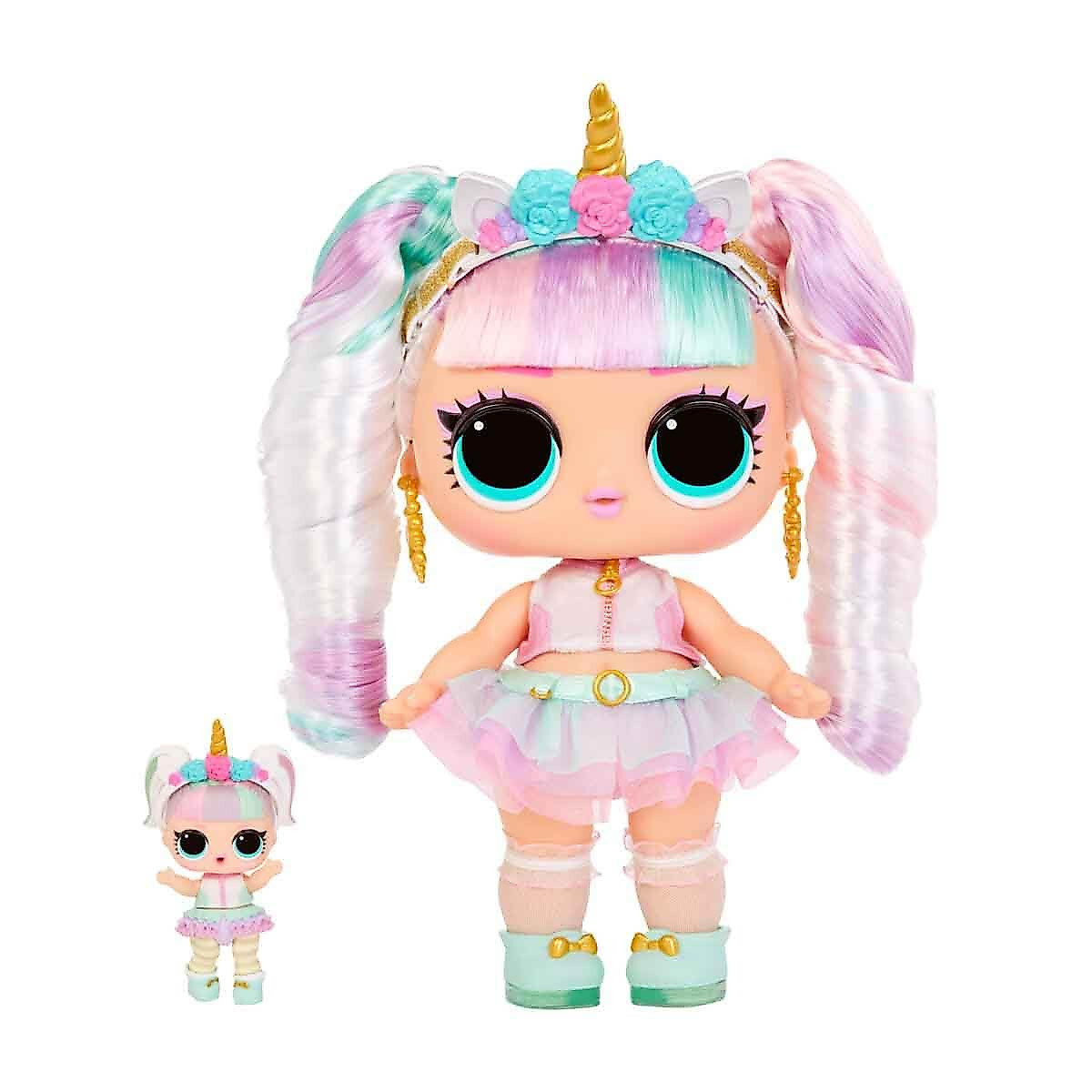 LOL Surprise Big Baby Hair Large 11" Unicorn Doll w/ 14 Including Shareable Accessories & Blue Pink Hair & Dress, Holiday Toy Playset, Great Gift for Kids Girls Ages 4 5 6+ Years