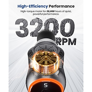 BOB AND BRAD C2 Massage Gun, Mini Massager Gun Deep Tissue, Professional Electric Back Massager for Athletes, Handheld Massager with LED Stall Force Display, FSA and HSA Eligible - Silver Grey