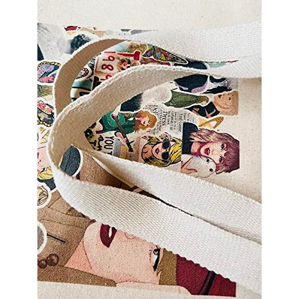 HaoHakka Canvas Tote Bag Aesthetic Cute School Tote with Zipper Pockets Valentines Christmas Music Gifts for Women Girls - taylor swift