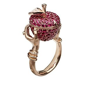 HUKQBUNX 18K Gold unique creative hand holding apple Amethyst full diamond ring, fashion lady style, wedding engagement fashion couple diamond ring, size 6-10 (Size 9)