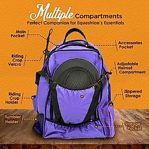 Huntley Equestrian Backpack, Purple, One Size