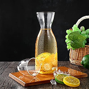 UPKOCH Water Carafe And Glass Set Clear Glass Pitcher Bottle Container Teapot Kettle With Glass Cup Lid Heat And Cold Resistant 501-600ml
