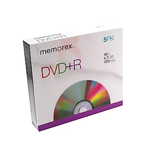 Memorex 16x 4.7GB 120min DVD+R Media 5pack