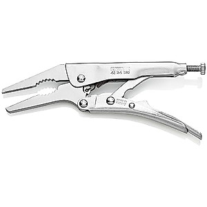 KNIPEX - 41 34 165 Knipex Tools LP - 4134165 6-1/4" Grip Pliers w/ Long, Narrow Jaw, Nickel Plated