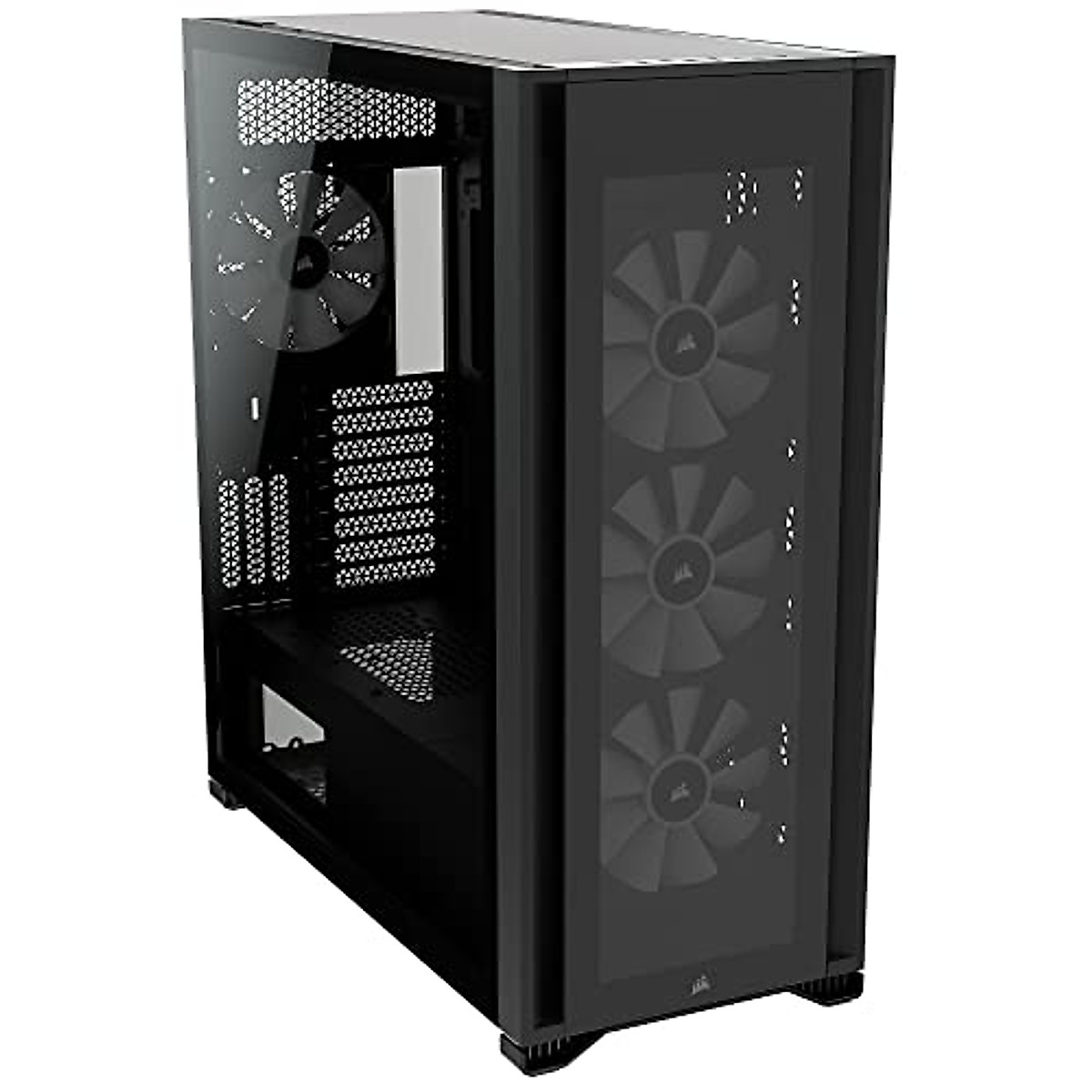 CORSAIR iCUE 7000X RGB Full-Tower ATX PC Case – Three Tempered Glass Panels – Spacious Interior – Easy Cable Management – 4x CORSAIR SP140 RGB ELITE Fans Included – Black