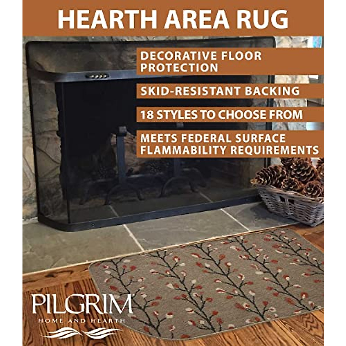Pilgrim Home and Hearth Pilgrim 19629-1 Fireplace Hearth Rug, Beautiful