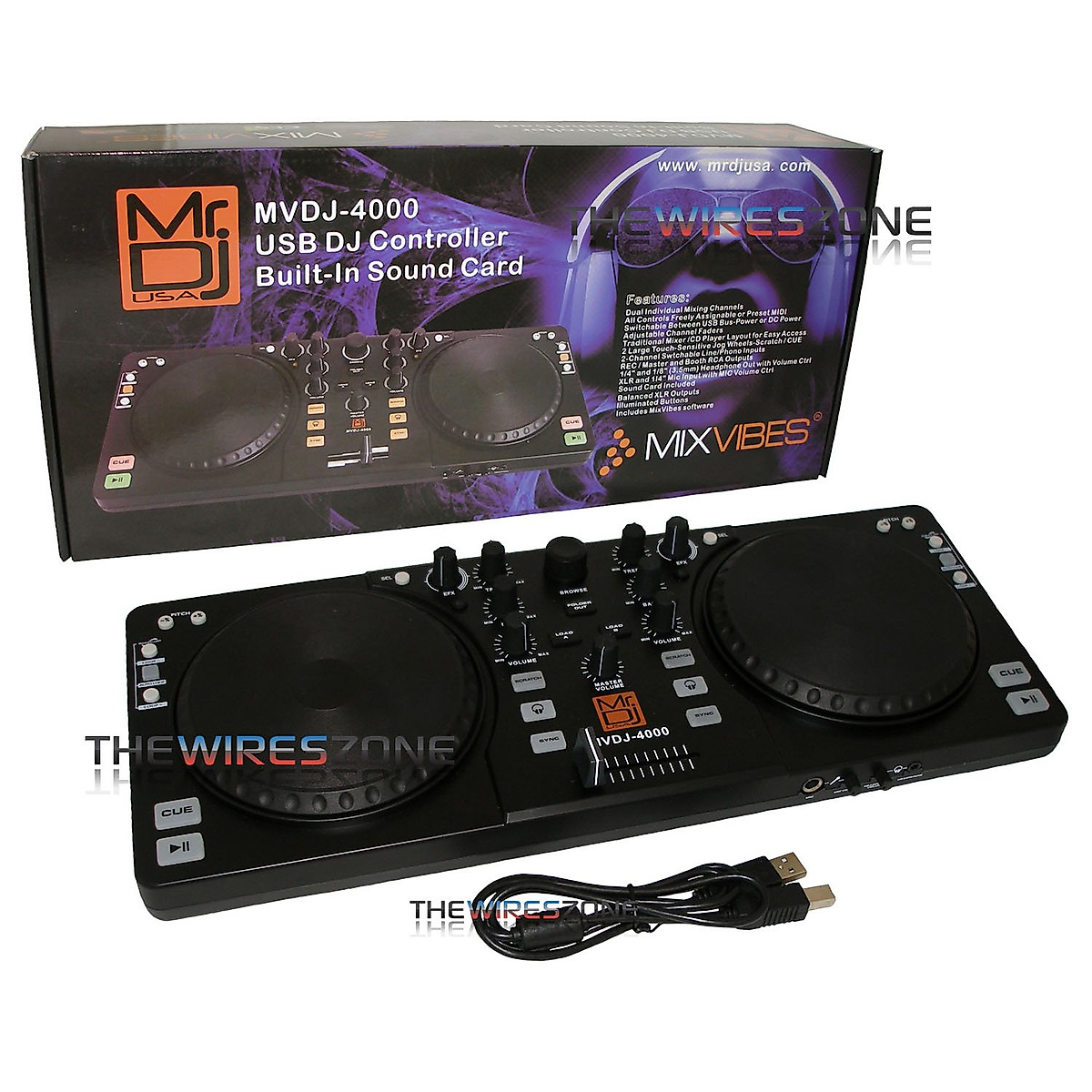 Mr. Dj MVDJ-4000 USB DJ Controller Built-In Sound Card