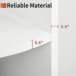 5-Tier Corner Bookshelf - 63" Tall Modern Free-Standing Corner Bookcase - Durable Wood Corner Cabinet and Plant Shelf in Clean White for Living Rooms, Bedrooms, Kitchens, and Offices-White