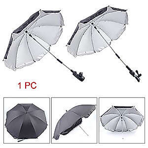 Baby Stroller Parasol, Clamp-On Shade Umbrella, Baby Stroller Weather Shields,Adjustable Umbrella with Universal Clamp, Suitable for Beach Chairs, Baby Strollers