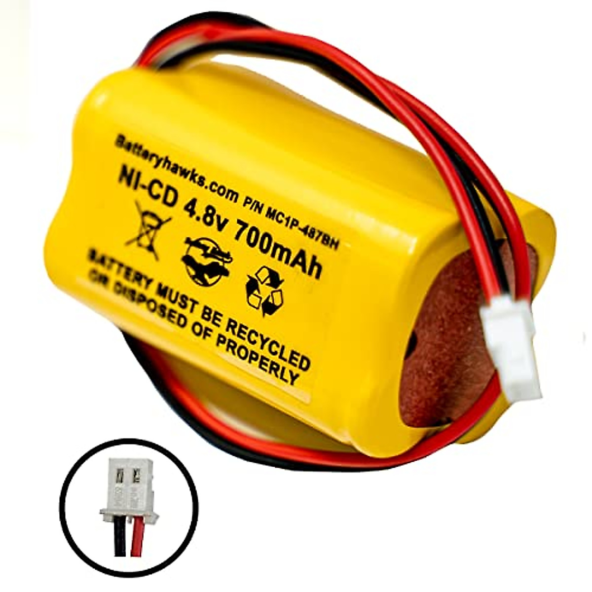(5 Pack) CXL6VBXT Battery 4.8v 700mAh Ni-CD Exit Sign Emergency Light mcPhilben Ni-CAD 4.8vDC .700AH