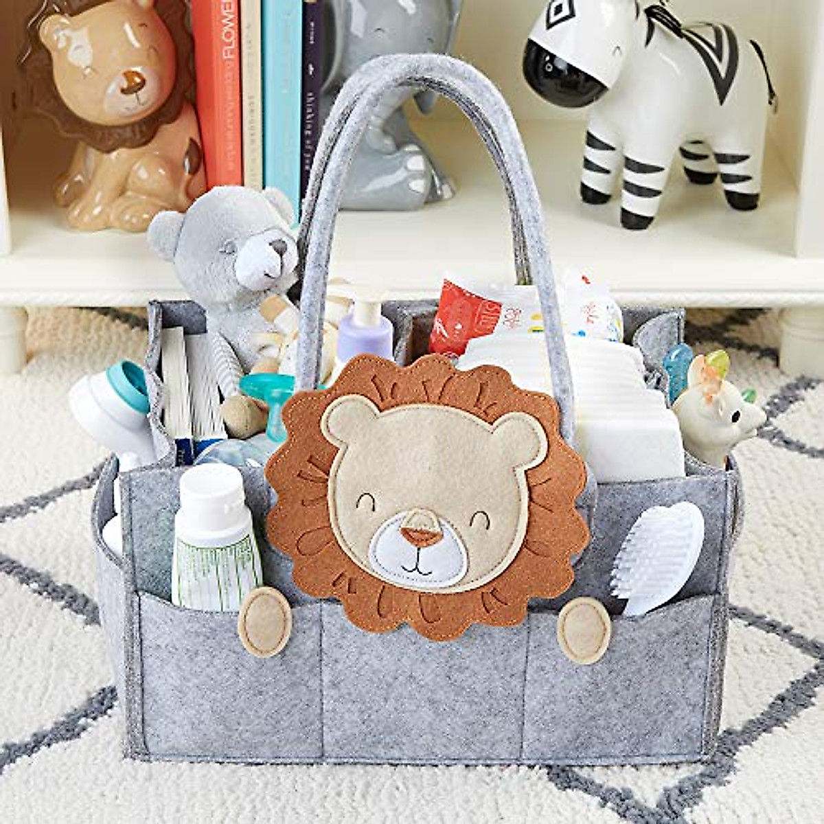 Baby Aspen Lion Diaper Caddy Changing Table Organizer, Orange, One Size