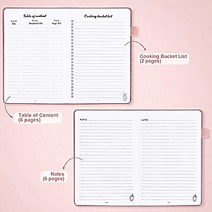 JUBTIC Blank Recipe Book to Write in Your Own Recipes, Personal Cook Book to Write in and Hardcover Recipe Notebook with 2 colorful stickers for Family Recipes, Hold up to 128 Recipes - Rose Gold