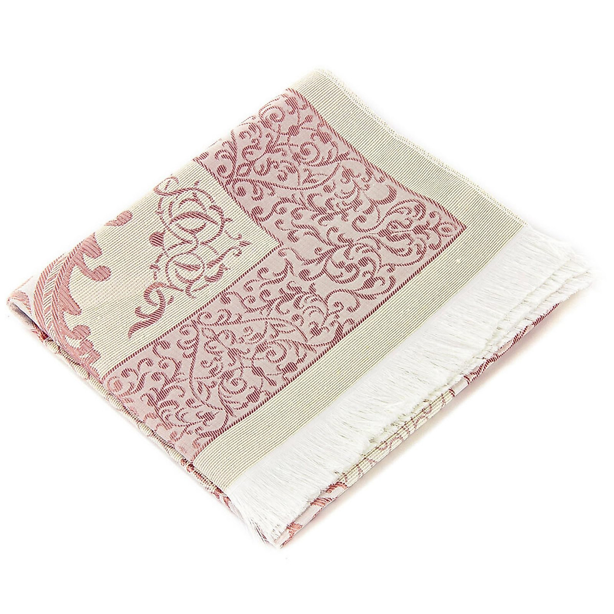 Prien Muslim Prayer Rug with Tasbih and Portable Bag, Muslim Gift for Women Men, Mubarak Islamic Box, Soft Mat Islam Gifts Set, Turkish Sajadah for Ramadan, Eid, Hajj, Travel, Pray (Powder Pink)