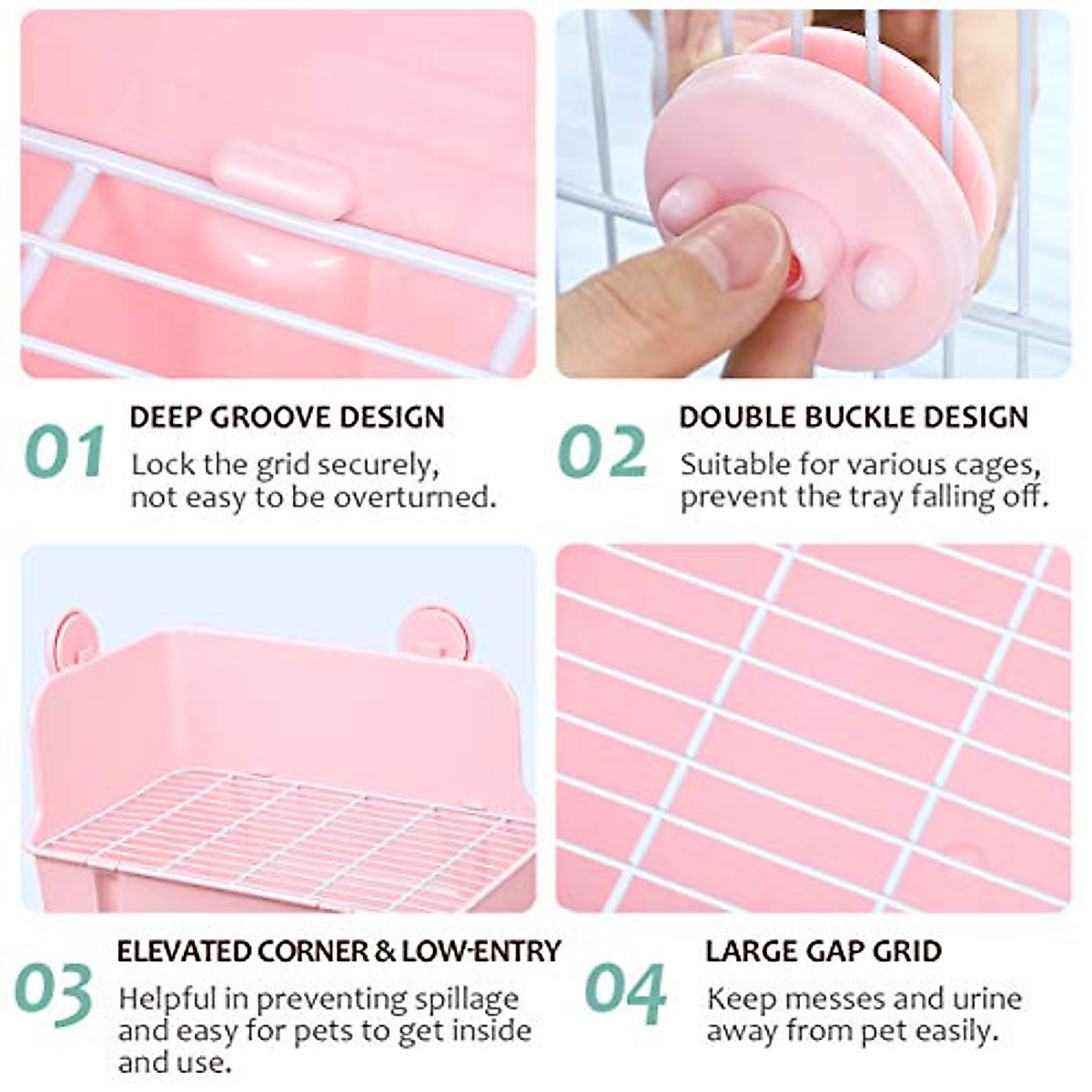 POPETPOP Small Pet Toilet Plastic Lightweight Multi- use Small Animal Potty Pet Pan Bunny Litter Box Pet Litter Box for Hamster Rabbit Pig Chinchilla Ferret