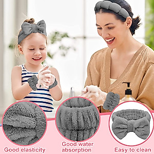 TLUXX 4-Piece Spa Headband & Wristband Set， Reusable Makeup & Skincare Accessories for Face Washing, Preventing Liquid Overflow - Ideal for Women & Girls