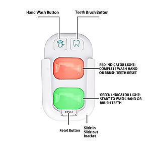 SOARING Timer for Kids,Wireless Battery Powered 2 Minutes Teeth Brush Timer,20 Seconds Bathroom Hand Washing Timer, Color Indicator Light Stick on Bathroom Timer for Children Training Coach