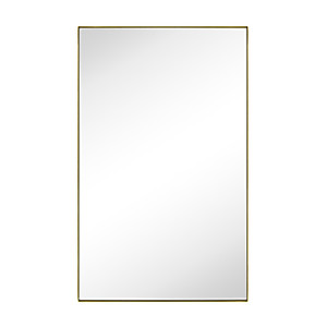 TEHOME Recessed Mount 16x26'' Squared Rectangle Brushed Gold Bathroom Medicine Cabinet with Mirror Gold Metal Framed Rectanglular Medicine Cabinet 2 Adjustable Glass Shelves