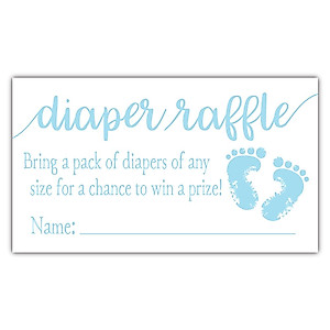 50 Blue Baby Feet Diaper Raffle Tickets - Boy Baby Shower Game