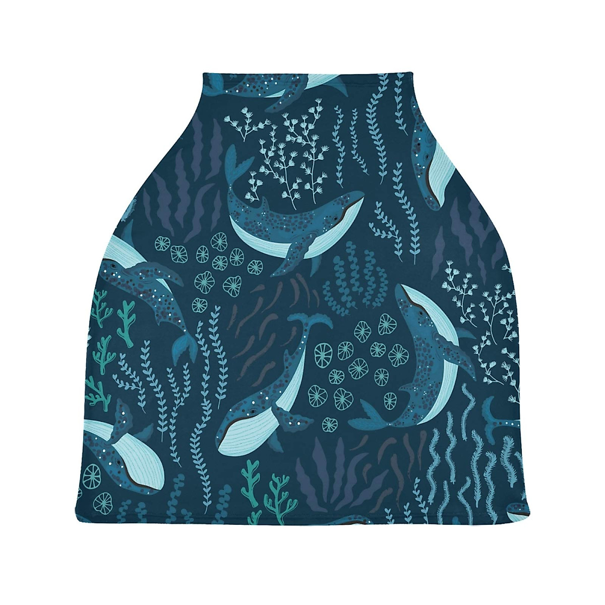 Nursing Cover Breastfeeding Scarf Underwater Humpback Whales - Baby Car Seat Covers, Stroller Cover, Carseat Canopy (2na1c)