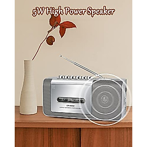 Gracioso Portable Cassette Player and Recorder, Cassette Tape Player/Recorder with AM/FM,Loud Build-in Speaker,Microphone,3.5mm Earphone Jack,Powered by AC or AA Battery for Gift,Home