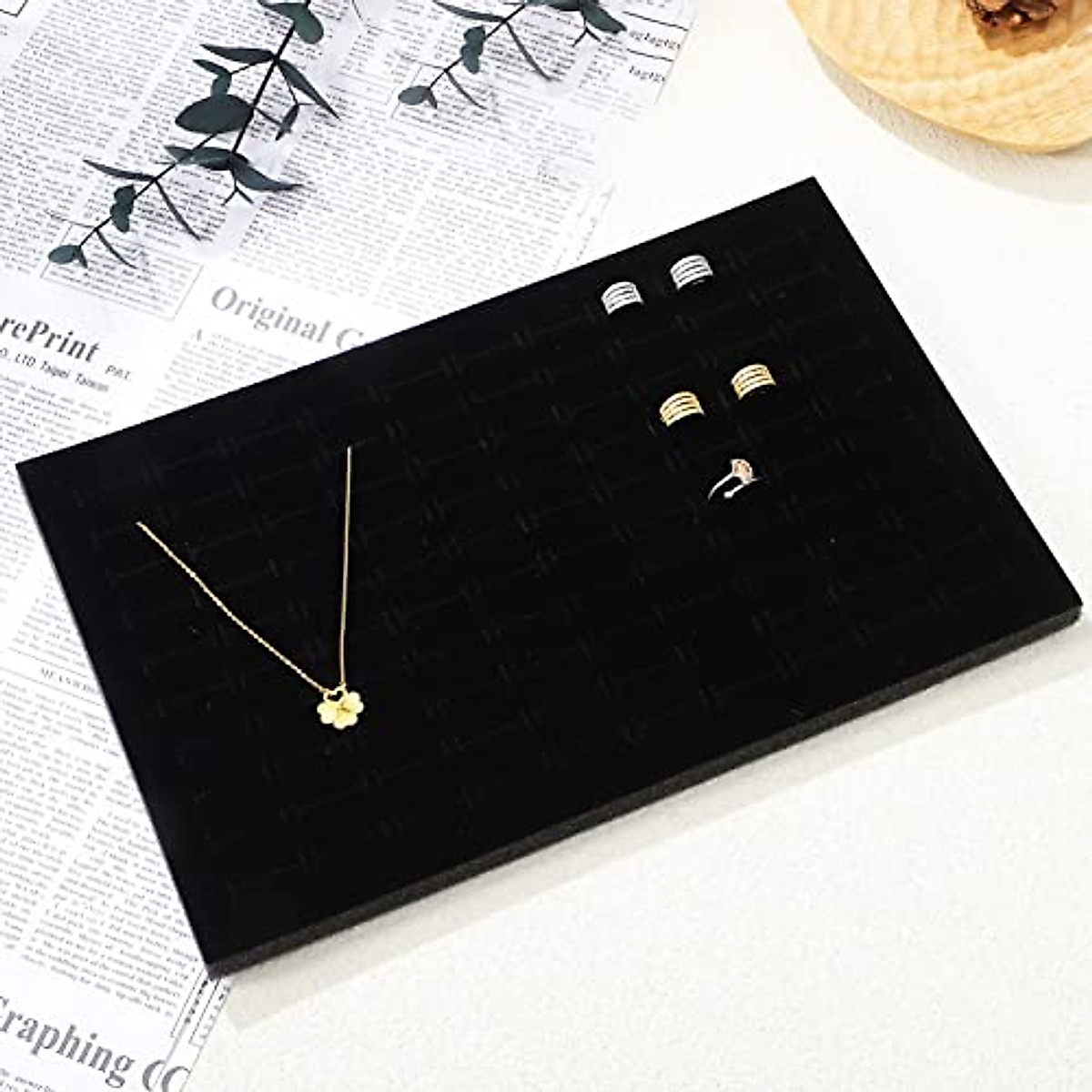 Zerodeko Jewelry Display Trays Black Jewelry Foam Insert 6pcs Ring Earring Display Pad Tray Slots Sponge Pad for Jewelry Boxes Trays Display Showcase Storage Selling Jewelry