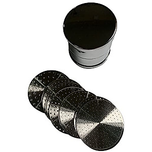 JEWEL TOOL Premium Diamond Sorting Sieves | 42 Multi-Sized Disks | 0.90 mm - 4.40 mm Range | Stainless Steel | Compact Storage 2.6" (6.6 cm) Diameter | Lasered Sizing Chart | Includes PVC Zip Pouch