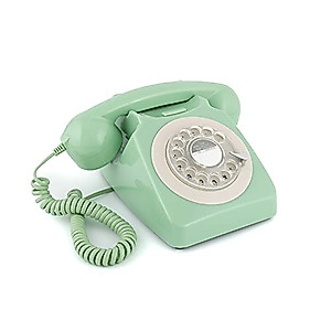 GPO 746 Rotary 1970s-style Retro Landline Phone - Curly Cord, Authentic Bell Ring