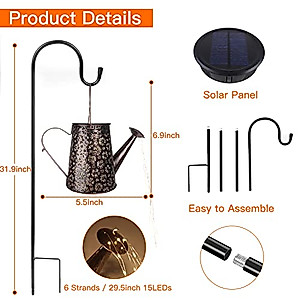 Afootry Solar Watering Can with Lights,Solar Outdoor Garden Decor Waterproof Large Hanging Lantern Landscape Lights Outside Decorations for Yard Clearance Porch Patio Pathway Gardening Gift