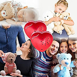 EZSound Voice Recorder for Stuffed Animal | 2 Pack - 30 Seconds Push Button Sound Recorder | Create Heartbeat Bear for Newborn | Personal Voice Message Recordable Sound Module for Toys (Red)