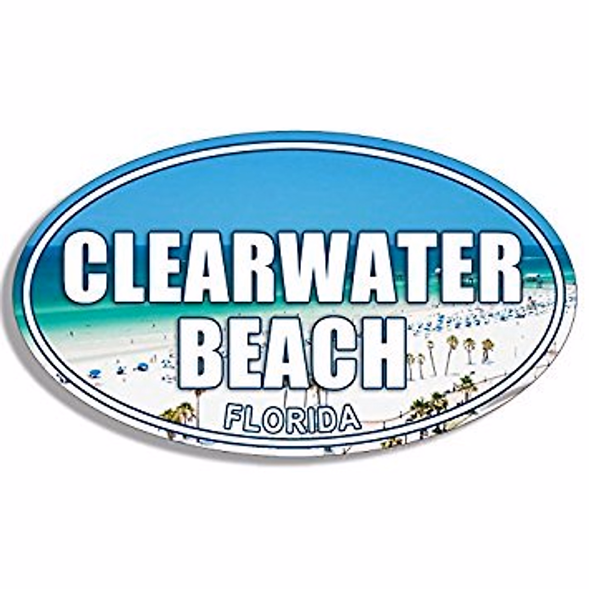 GHaynes Distributing MAGNET OVAL Clearwater Beach Magnet(florida fl logo) 3 x 5 inch