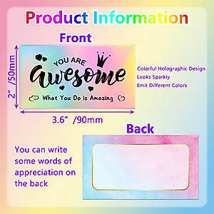 YHNTGB 210 pcs Holographic Thank You Cards bulk appreciation gifts You are Awesome You Rock Greeting Cards Thank You for Making a Difference Cards for Students Volunteers Doctors Teachers businessman