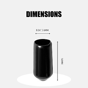 UTSAUTO 150Pcs Flexible End Caps Rubber End Caps Round Screw Thread Protectors Black Vinyl Blot Protector Safety Caps Kit for Tube Screw Bolt (6/25Inch, 6mm)