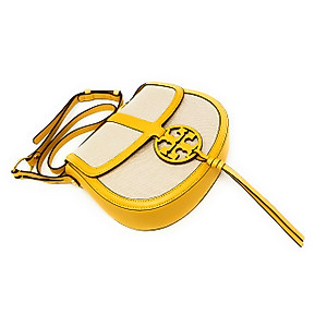 Tory Burch Women's Miller Canvas Quadrant Crossbody Saddlebag (Daylily)