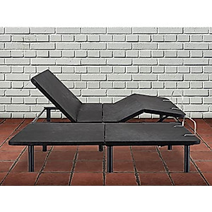Split King Adjustable Base King Size 15" Split King Adjustable Bed Frame with Remote Base de Cama King Size Adjustable Bed Frame Black King Size Bed with 7 Positions Foldable Electric Adjustable Beds