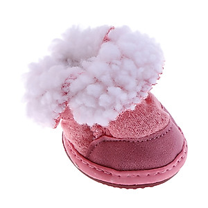 GabeFish Puppy Cute Cozy Warm Anti Slip Winter Boots for Small Medium Dogs Pets Cats Thicken Fleece Snow Shoes Pink Medium