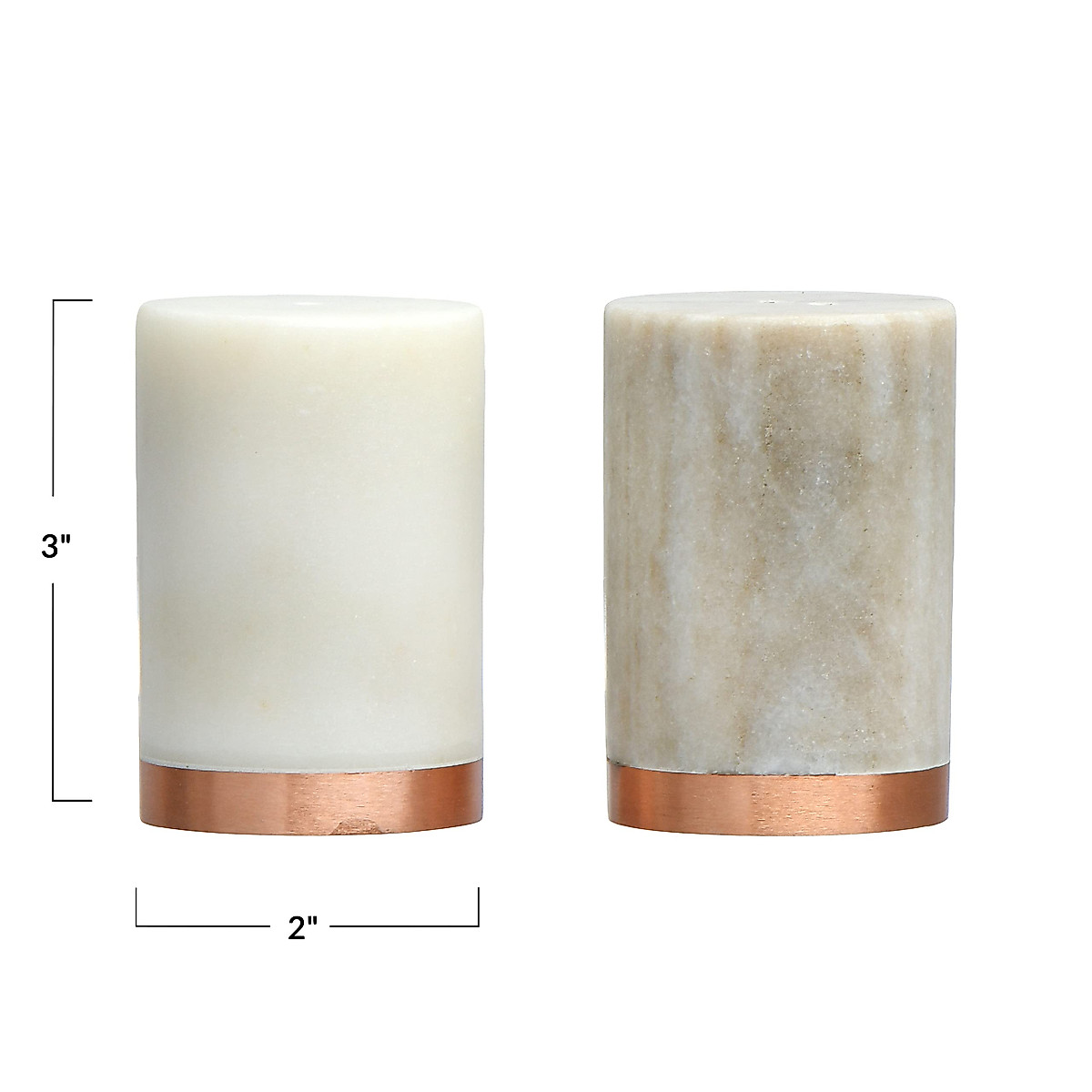 Creative Co-Op Marble Salt and Peper Shakers (Set of 2)