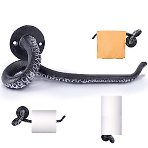 Octopus Toilet Paper & Mug Holder: Dive Into Nautical Elegance with Kraken Decor - Perfect Skull Toilet Upgrade & Dinosaur Taco Enthusiast Treat. Unique Octopus Tentacle Theme
