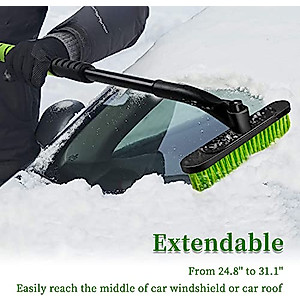 Ice Scraper for Car Windshield, SEAAES Extendable Snow Brush Remover with Foam Grip for Car Auto SUV Truck Windows