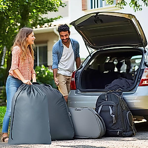 Set of 2 Nylon Laundry Bag with Drawstring Closure - Machine Washable Dirty Clothes Travel Bags for Delicates - Heavy Duty Washable Easy Fit Bags for Baskets or Hampers (30x40 Inches) (Grey)