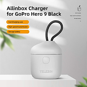 TELESIN AllinBox USB Battery Charger for GoPro Hero 12/11/10/9 Black, with High Speed USB 3.0 SD Card Reader Function Waterproof Storage Carry Case for Gopro 12/11/10/9 Original Batteries