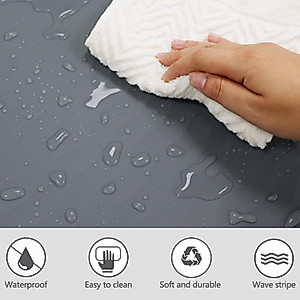 AUMAYCO Under Sink Mat for Kitchen Cabinet Silicone Waterproof 31'' x 22'', Under Sink Tray for Drips, Leaks, Spills, Unique Design Cabinet Protector Mats for Kitchen & Bathroom, Dark Grey