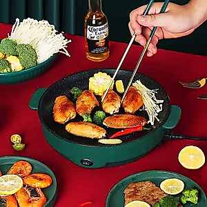 Electric Griddles, Versatile Electric Grills 110V Large-Capacity Electric Frying Pan 3-In-1 Pot Electric Bakeware for 2-4 People Electric Skillets