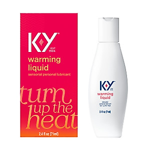 K-Y Warming Liquid Lube, Sensorial Personal Lubricant, Glycerin Based Formula, Safe to Use with Latex Condoms, For Men, Women and Couples, 2.4 FL OZ