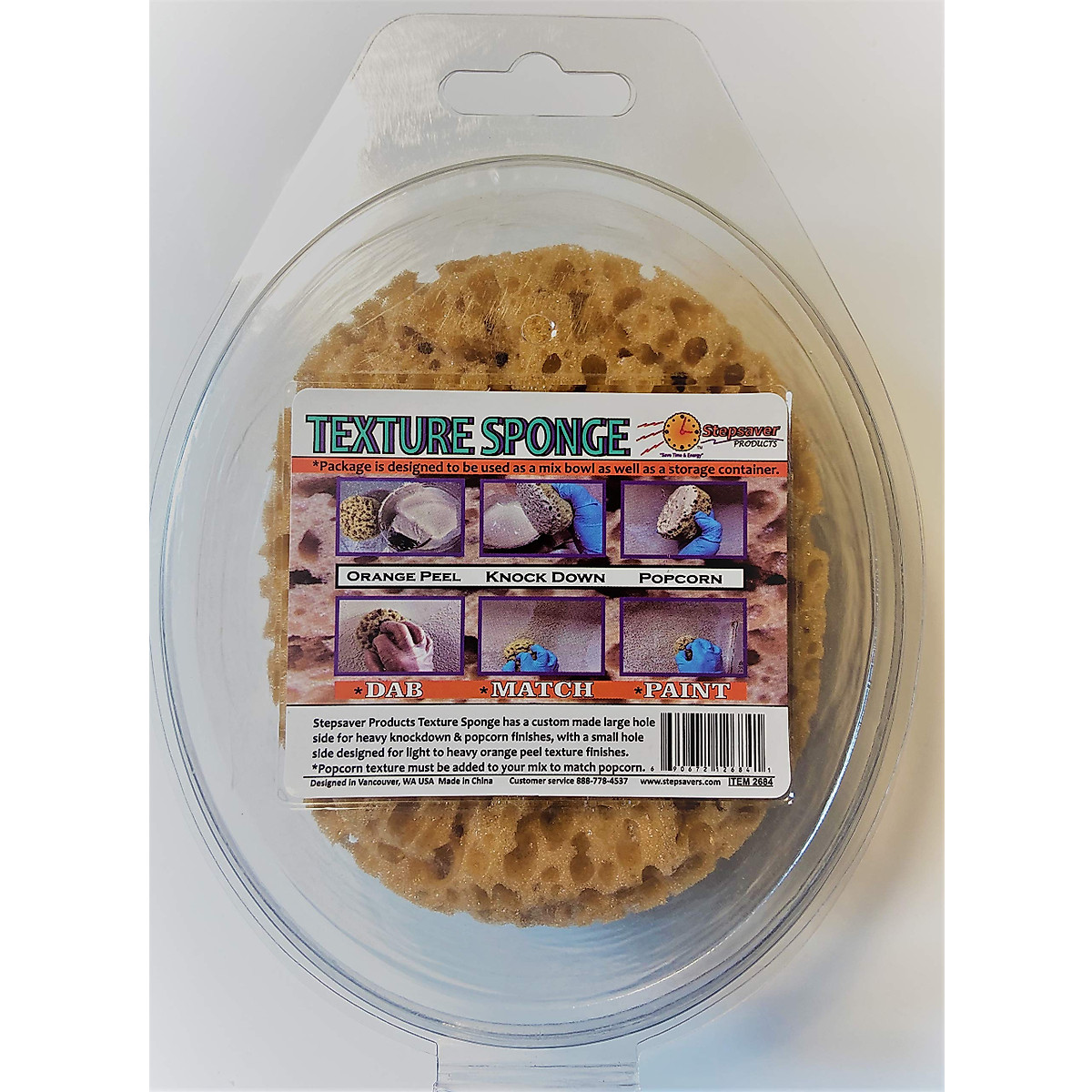 Stepsaver Products Orange Peel and Knockdown Texture Combo Sponge
