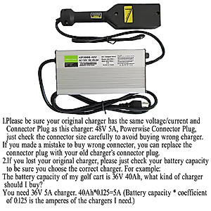 aunstarwei 48V 5A Golf Cart Battery Charger Powerwise for EzGo Ez Go Ez-Go TXT Medalist D Style