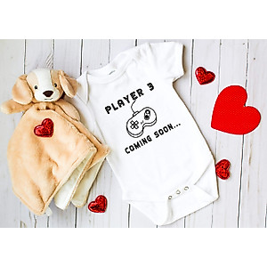 Ink Trendz Player 3 Coming Soon... Baby Pregnancy announcement Baby Coming Soon Infant Onesie Bodysuit Romper