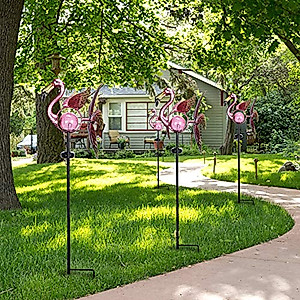 Afirst Solar Wind Spinner Lights - Metal Kinetic Wind Spinner Flamingo Garden Lights Outdoor Decorative Wind Spinners for Yard Garden Lawn Décor